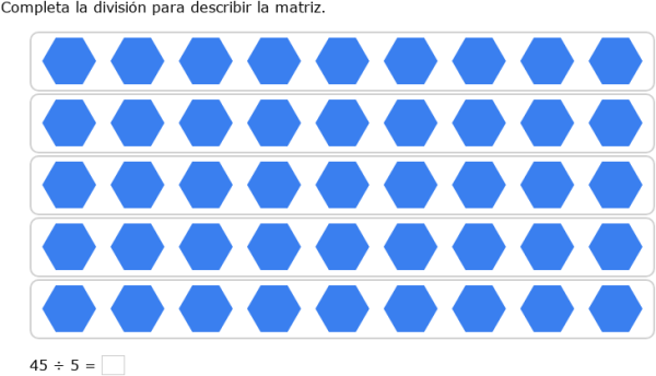 IXL - Divisiones sobre matrices (Ejercicios de matemáticas de 3.ᵉʳ grado)