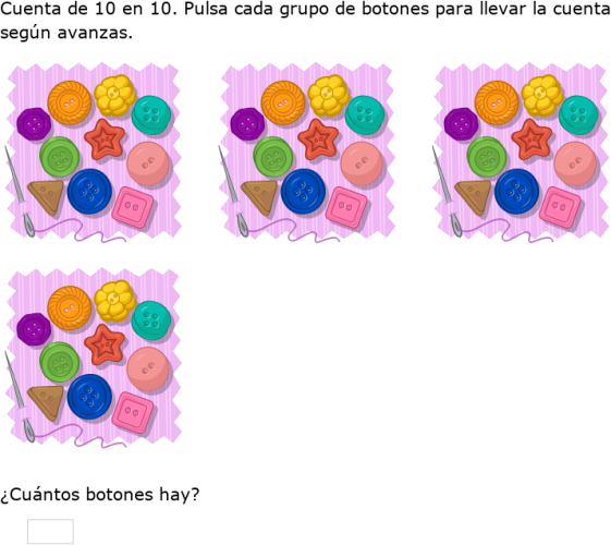 IXL - Contar de diez en diez (Ejercicios de matemáticas de 1.ᵉʳ grado)