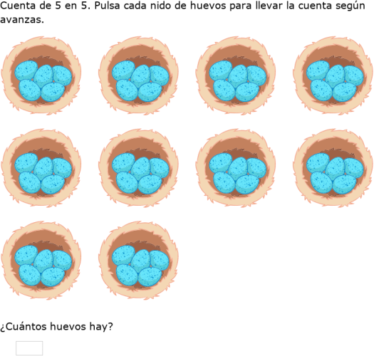 IXL - Contar de cinco en cinco (Ejercicios de matemáticas de 1.ᵉʳ grado)