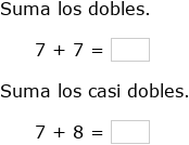 IXL - Sumar usando dobles más uno (Ejercicios de matemáticas de 2.º grado)