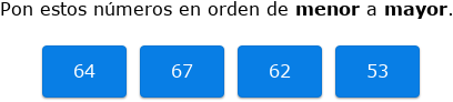 IXL - Ordenar números: hasta 100 (Ejercicios de matemáticas de 2.º grado)