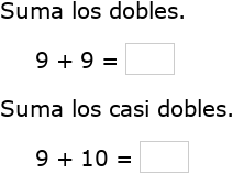 IXL - Sumar usando dobles más uno (Ejercicios de matemáticas de 1.ᵉʳ grado)