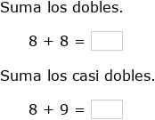 IXL - Sumar usando dobles más uno (Ejercicios de matemáticas de 3.ᵉʳ grado)