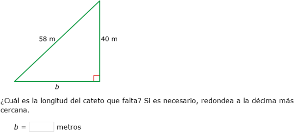 IXL - Teorema de Pitágoras: encontrar la longitud del cateto que falta ...